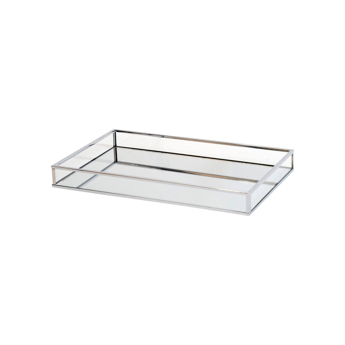 Silver Rectangular Mirrored Tray Small – Bellaspaces
